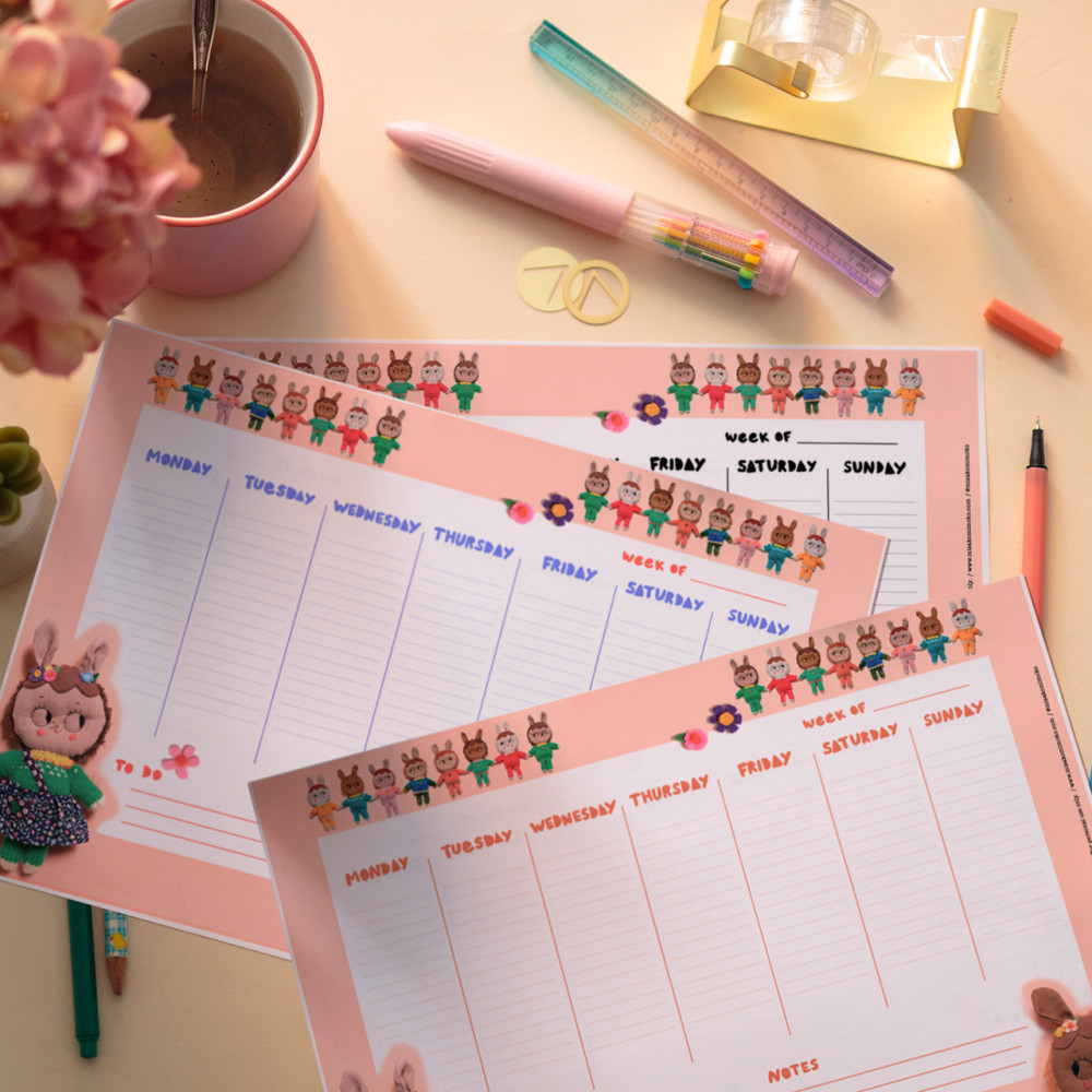 Misako Mimoko | Weekly Planner / Bunnies
